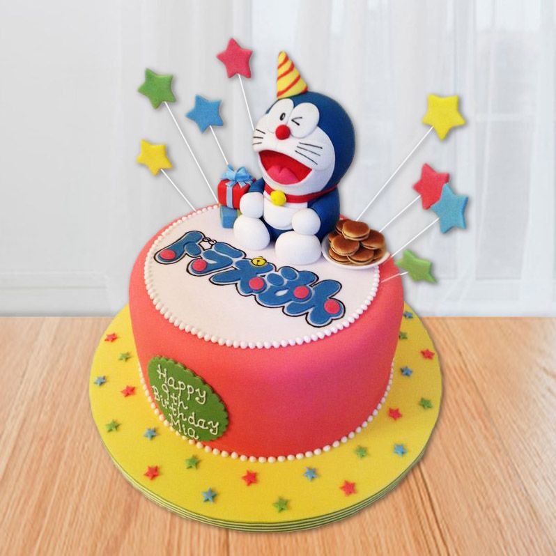 doraemon theme chocolate cake