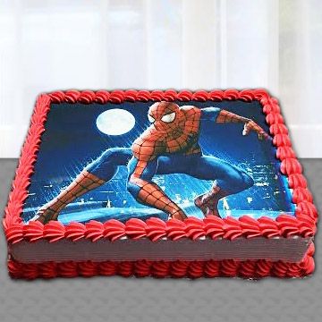 square spiderman cake